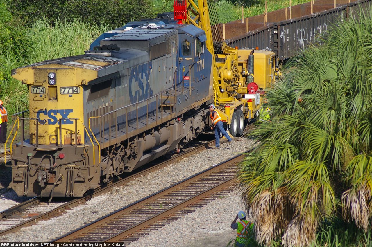 CSX 7714 ALMOST BACK ON THE TRACK